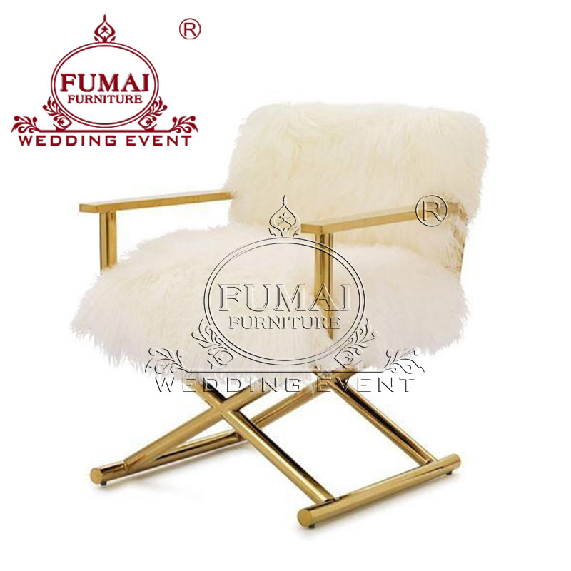 Single Dining Chair Foldable Design With Fur Cushion - Fumai
