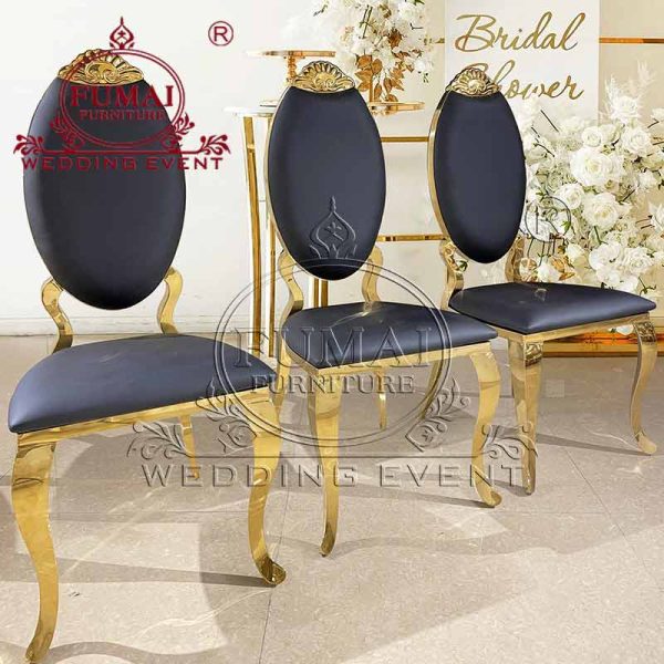 King Dining Chair High Back Black Seat For Wedding - Fumai