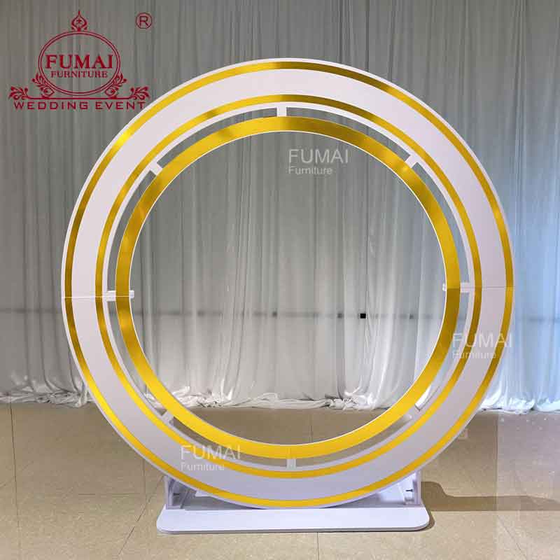 Round wedding backdrop stand decoration back wall-Fumai