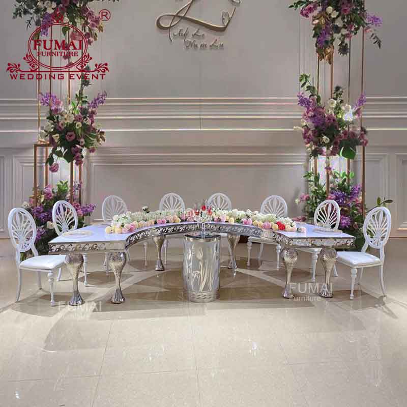 Silver serpentine table mermaid tail legs for wedding-Fumai