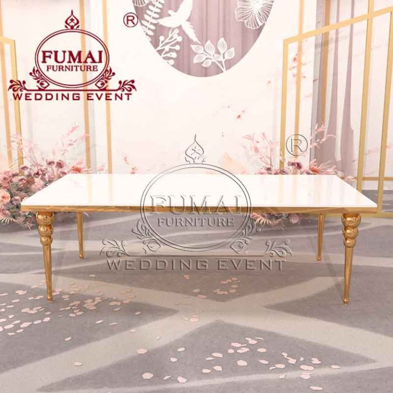Wedding table designs rose gold stainless steel - Fumai