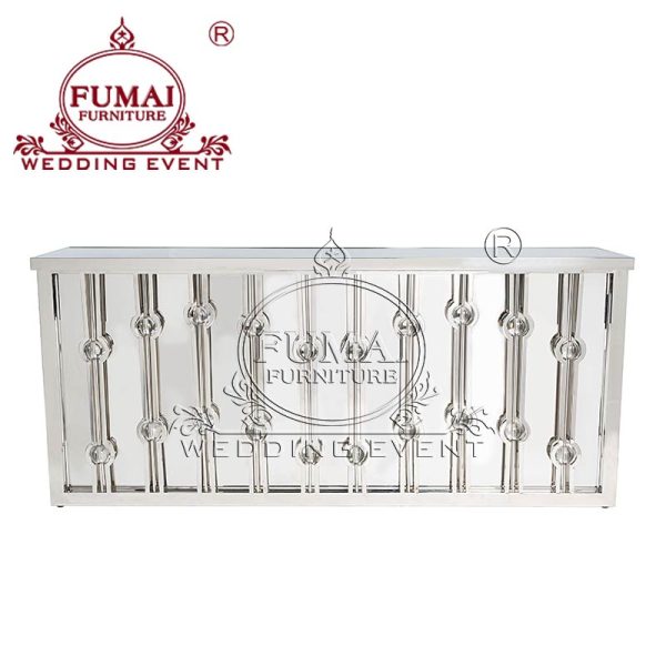 Silver Mirror Bar Counter Commercial Event Furniture-Fumai