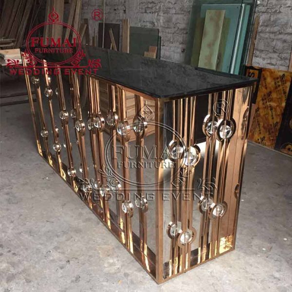 Rose Gold Bar Counter Hotel Nightclub Table-Fumai Furniture