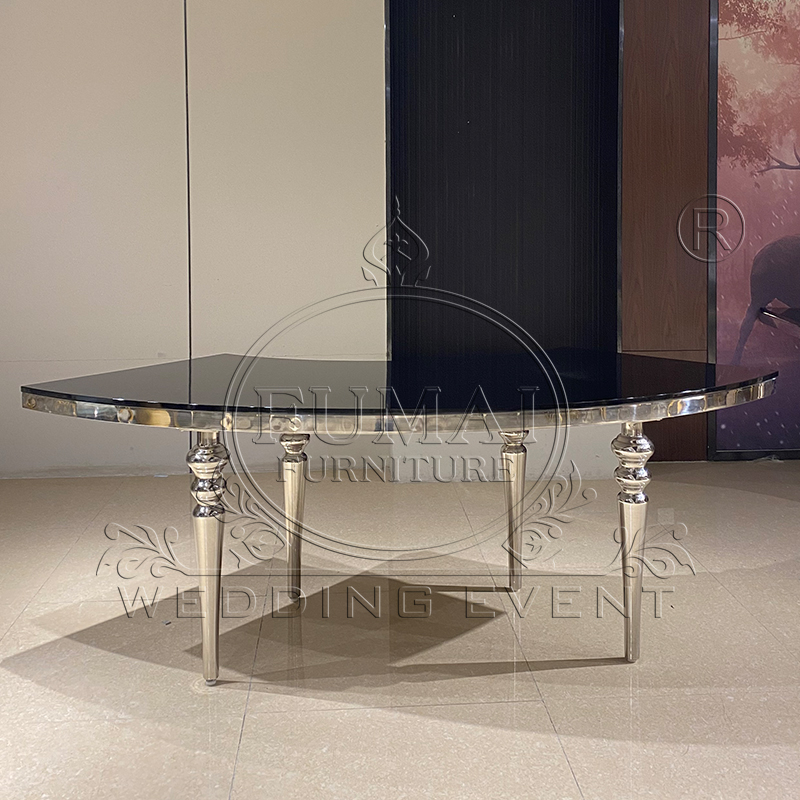 Half circle tables moon shape with mirror glass - Fumai