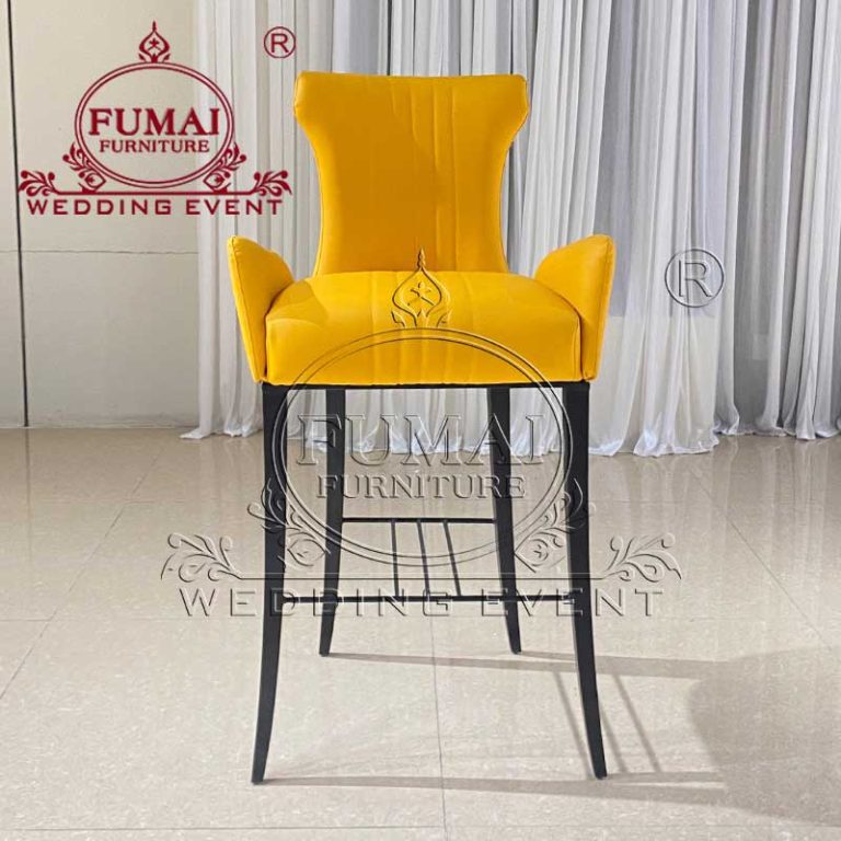 Bar Chair Stool Wingback With Armrest In Orange - Fumai