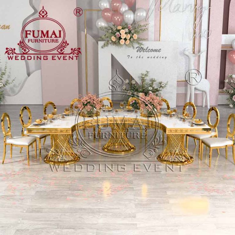 Gold Serpentine Table Set of 2 Bird Cage Base Design