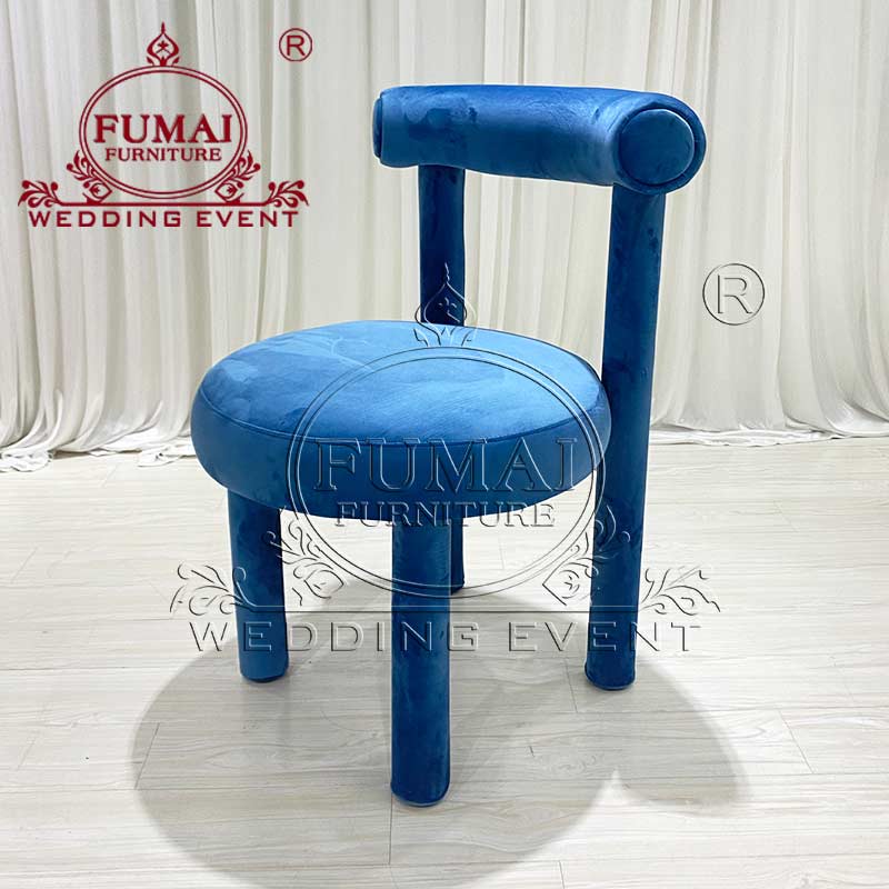 Photo Booth Chair Navy Blue Velvet Seat for Weddings