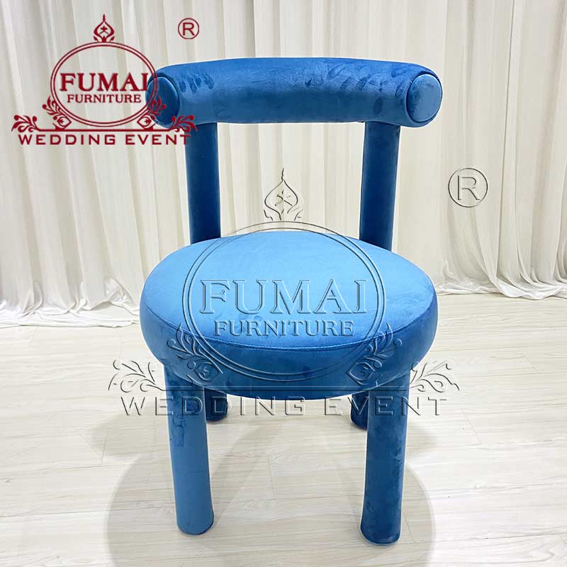 Photo Booth Chair Navy Blue Velvet Seat for Weddings