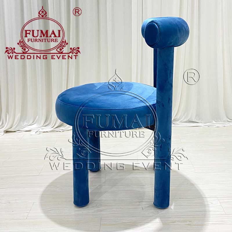 Photo Booth Chair Navy Blue Velvet Seat for Weddings