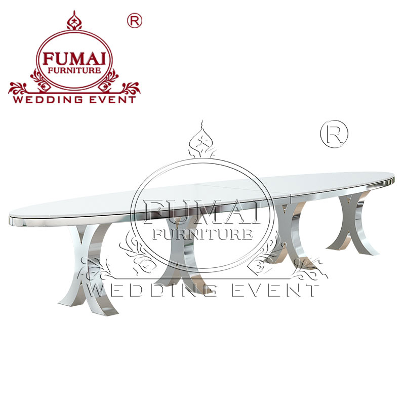 Table Restaurants Oval Shape MDF top With X Legs - Fumai