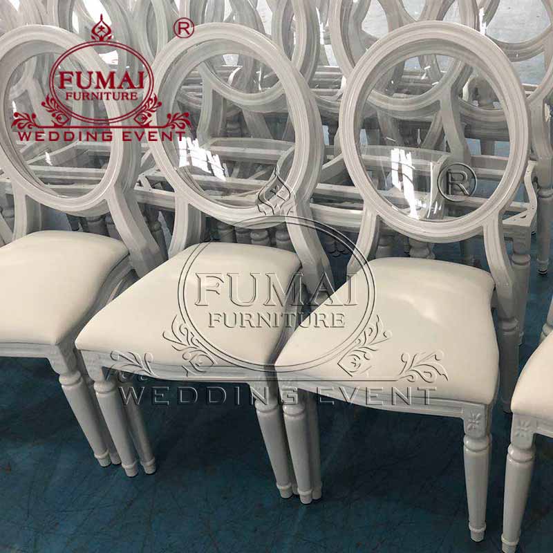 Acrylic Chair Set Round Clear Back Louis Furniture
