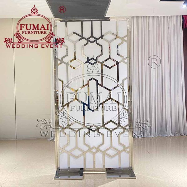 Backdrop For Events Silver Frame With White Panel-Fumai