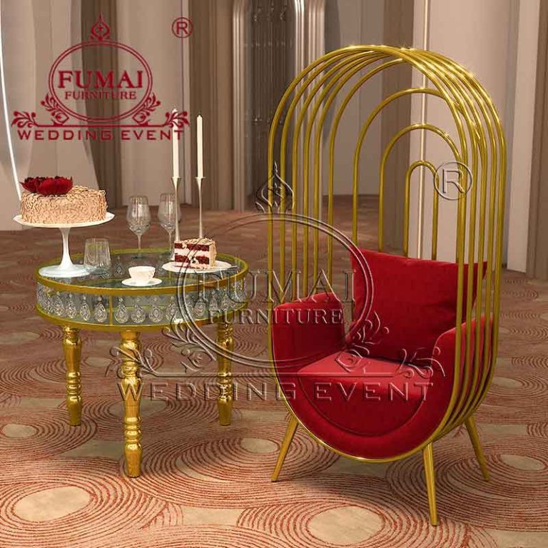 Wedding Throne Sofa Oval Cage Shape with Cushion - Fumai