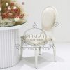 White Louis Chair Wedding with Velvet Cushion and Back