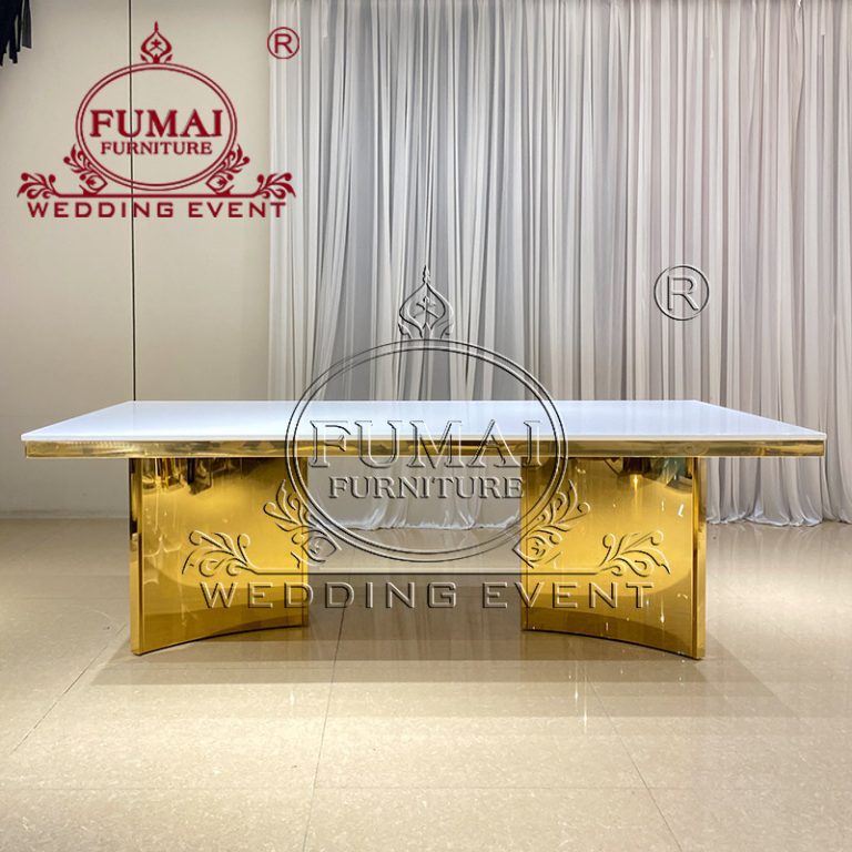 Rectangular Tables for Guests Custom Two Metal Bases